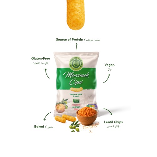 Vegan Glütensiz Mercimek Cipsi 3 Paket