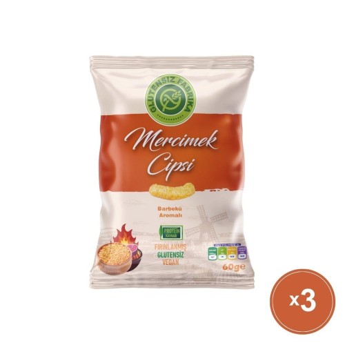 Barbekü Soslu 3 X 60 Gram Vegan Mercimek Cipsi
